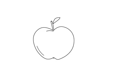 Self drawing animation of apple outline.... | Stock Video | Pond5