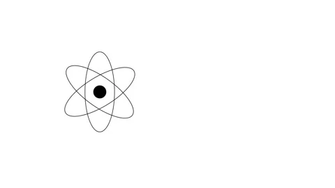 Self drawing animation of atom. Atomic s... | Stock Video | Pond5