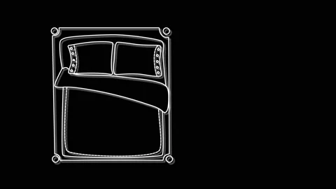 Self drawing animation of bed with bed s... | Stock Video | Pond5