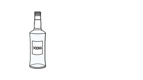 Self drawing animation of bottle of vodk... | Stock Video | Pond5