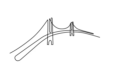 Self drawing animation of bridge. Minima... | Stock Video | Pond5