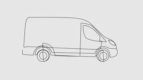 Self drawing animation of cargo van. Con... | Stock Video | Pond5