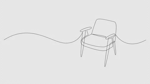 Self drawing animation of chair drawn by... | Stock Video | Pond5