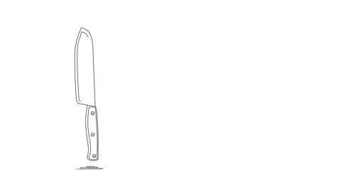 Self drawing animation of chef's knife. ... | Stock Video | Pond5