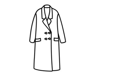 Self drawing animation of coat, classic ... | Stock Video | Pond5