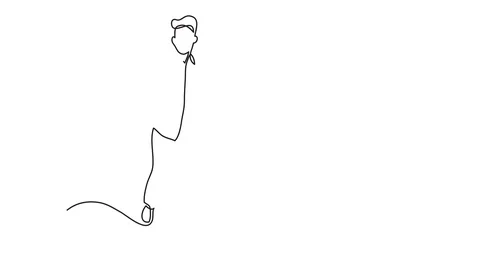 Self drawing animation of continuous lin... | Stock Video | Pond5