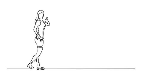 Self drawing animation of continuous lin... | Stock Video | Pond5