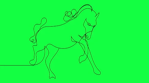 Self drawing animation of continuous one... | Stock Video | Pond5