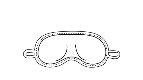 Self drawing animation of eye sleep mask... | Stock Video | Pond5