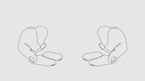 Self drawing animation of hands hold red... | Stock Video | Pond5