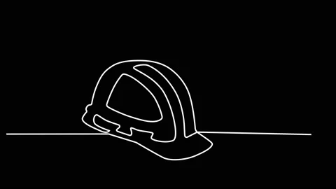 Self drawing animation of hard hat. Conc... | Stock Video | Pond5