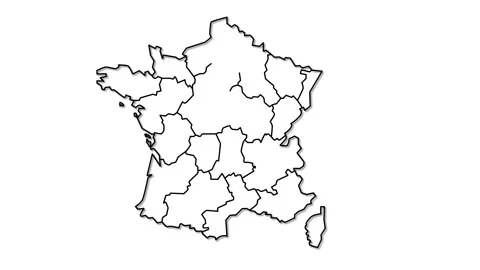 Self drawing animation of map of France ... | Stock Video | Pond5
