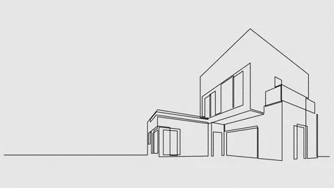 Self drawing animation of modern flat ro... | Stock Video | Pond5