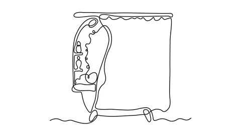Self drawing animation one continuous li... | Stock Video | Pond5