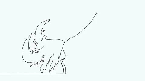 Self drawing animation one line draw a h... | Stock Video | Pond5