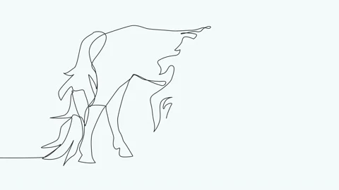 Self drawing animation one line draw a h... | Stock Video | Pond5