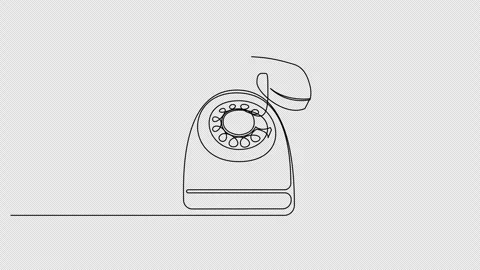 Self drawing animation of rotary dial ph... | Stock Video | Pond5