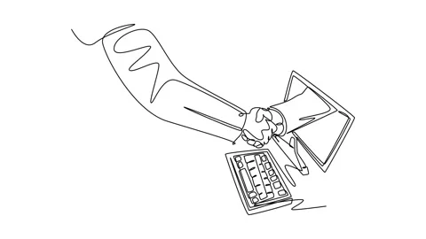 Hand Shake Drawing Stock Video Footage | Royalty Free Hand Shake ...