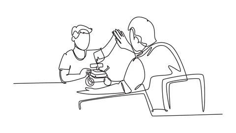 Self drawing animation of single line dr... | Stock Video | Pond5