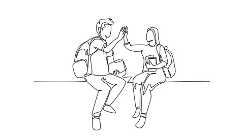 Self drawing animation of single line dr... | Stock Video | Pond5