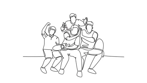 Self drawing animation of single line yo... | Stock Video | Pond5