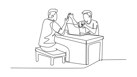 Self drawing animation of single line dr... | Stock Video | Pond5