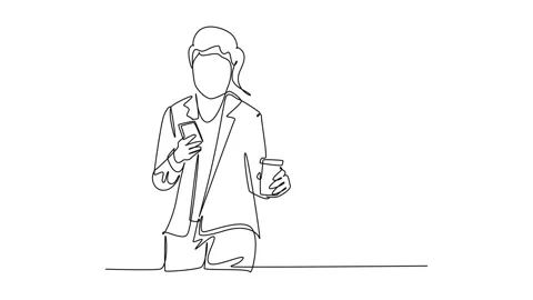 Self drawing animation of single line dr... | Stock Video | Pond5