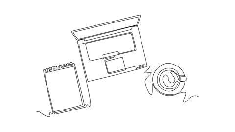 Single Line Computer Stock Footage ~ Royalty Free Stock Videos | Pond5