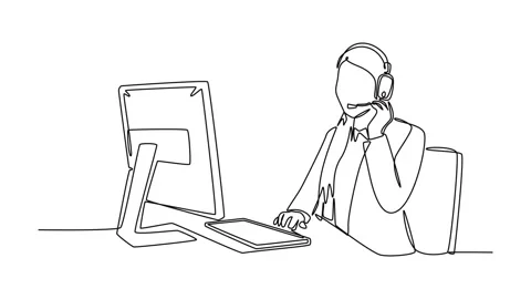 Self drawing animation of single line dr... | Stock Video | Pond5