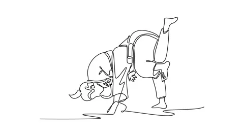 Self drawing animation of single line dr... | Stock Video | Pond5