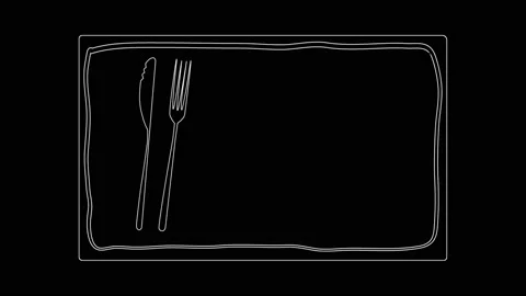 Self drawing animation of table setting ... | Stock Video | Pond5