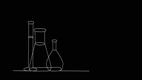 Self drawing animation of test glass. Co... | Stock Video | Pond5