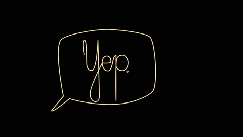 Self drawing animation of YEP. Yes word,... | Stock Video | Pond5