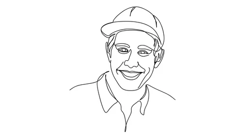 Self drawing with a continuous line. dra... | Stock Video | Pond5