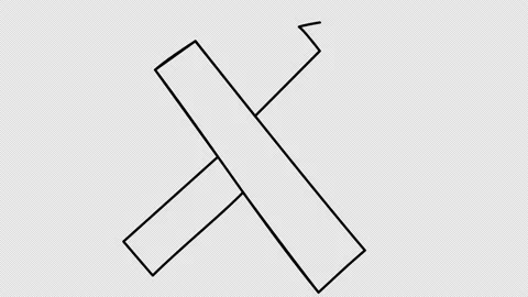 Self-drawing of a crossed-out arrow with... | Stock Video | Pond5