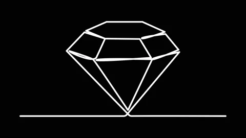 Self drawing diamond crystal animation. ... | Stock Video | Pond5