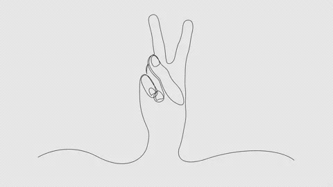 Self drawing line animation of hand gest... | Stock Video | Pond5