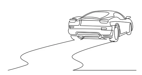 Self drawing line animation of rear view... | Stock Video | Pond5