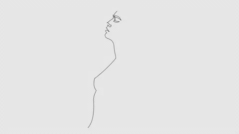 Self drawing simple animation of female ... | Stock Video | Pond5