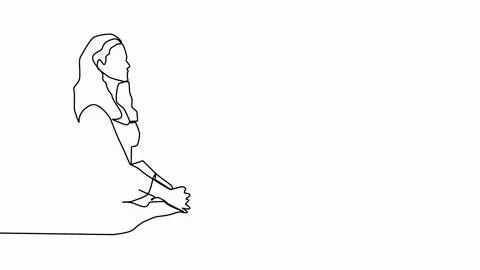 Self-drawing a simple animation of one c... | Stock Video | Pond5