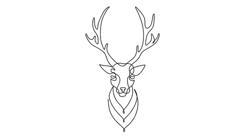 Deer Line Drawing Stock Video Footage | Royalty Free Deer Line Drawing ...