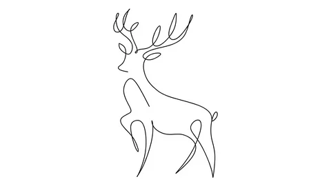 Deer Line Drawing Stock Video Footage | Royalty Free Deer Line Drawing ...