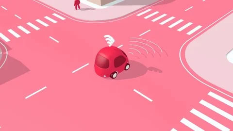 Self-driving cars - 3D Animation | Stock Video | Pond5