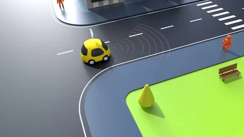 Self-driving cars - 3D Animation | Stock Video | Pond5