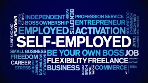 Self-Employed animated word cloud,animat... | Stock Video | Pond5