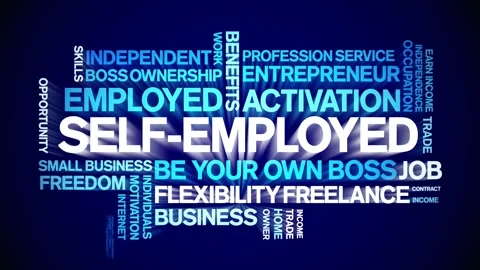 Self-Employed animated word cloud,animat... | Stock Video | Pond5