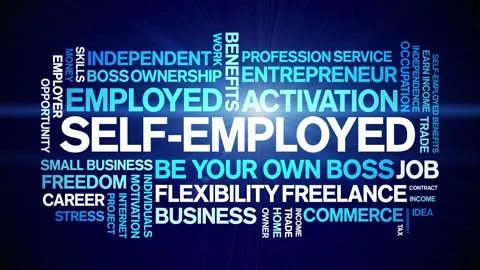 Self-Employed animated word cloud,animat... | Stock Video | Pond5