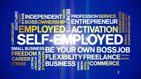 Self-Employed animated word cloud,animat... | Stock Video | Pond5