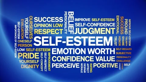 Self-Esteem animated word cloud,animatio... | Stock Video | Pond5