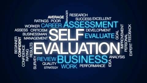 Self evaluation animated word cloud, tex... | Stock Video | Pond5